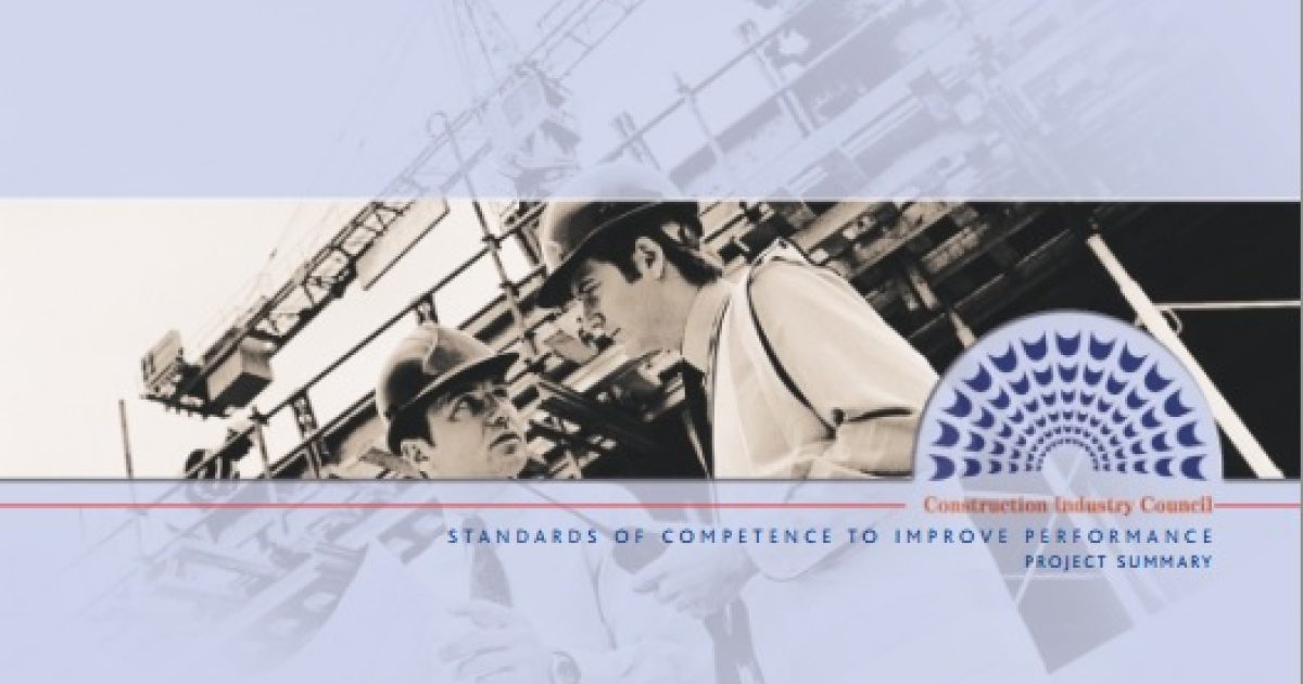 Standards of Competence to Improve… | Construction Industry Council